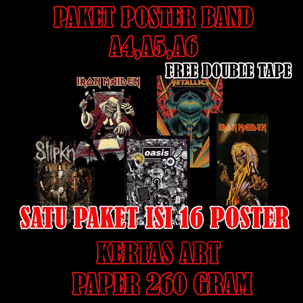 Jual Poster Band Paket isi 16 pcs A4,A5,A6 Poster Aesthetic Poster ...