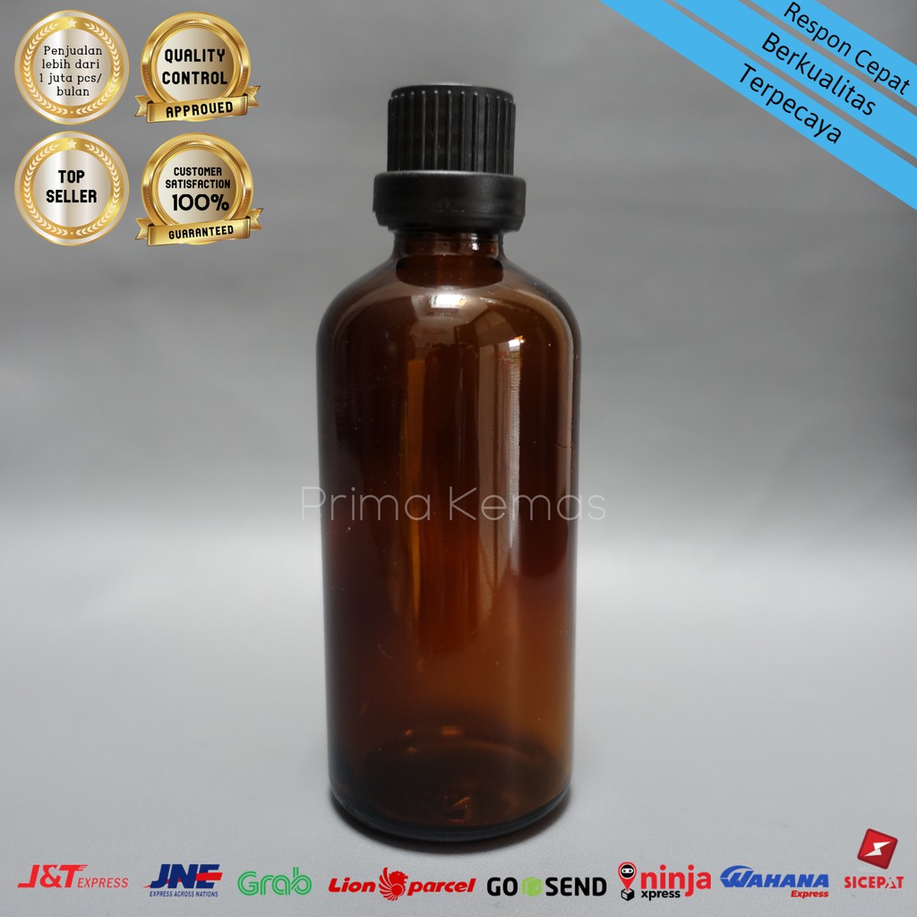 Jual Botol tetes kaca - botol essential oil - botol dropper coklat 100 ...