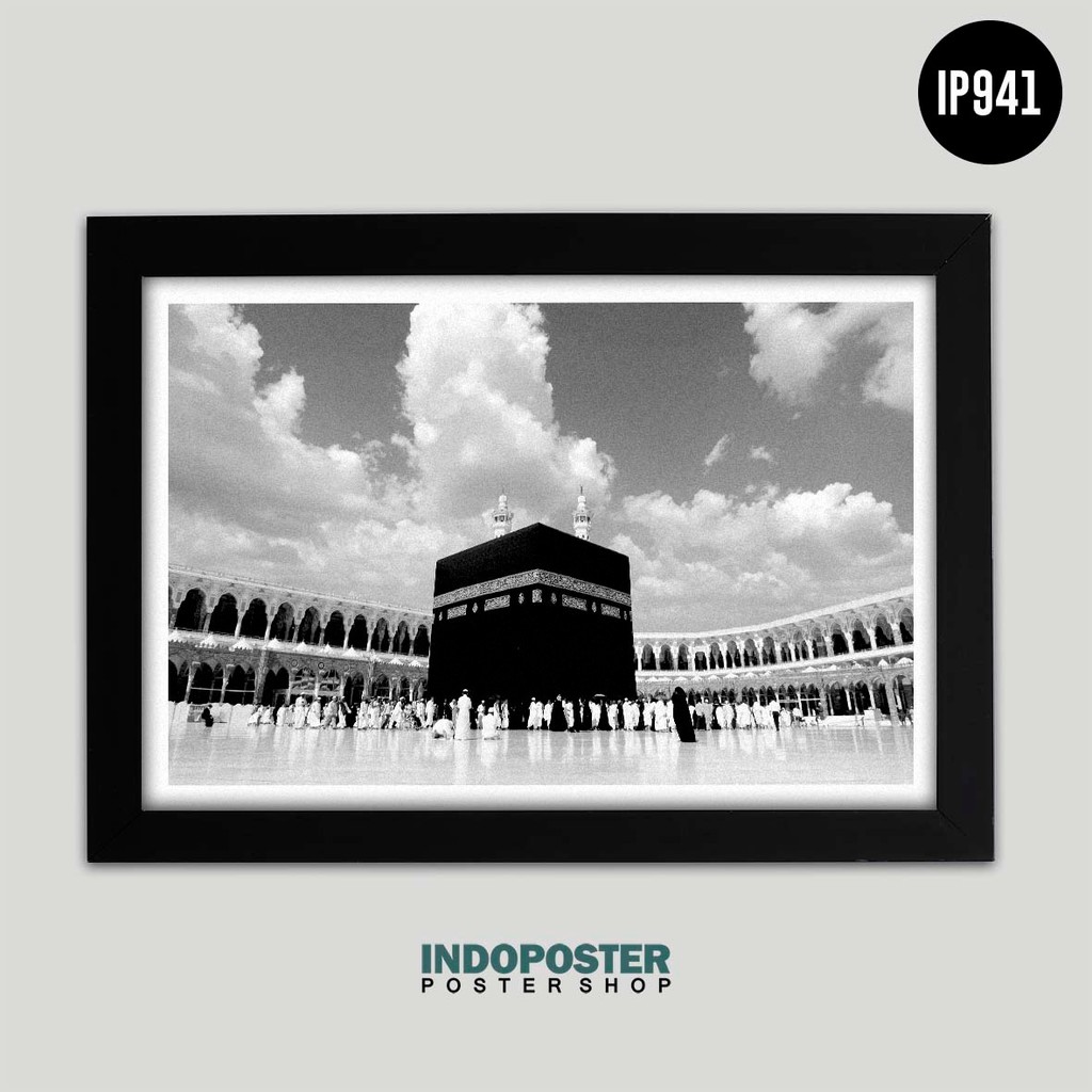 Jual Poster Kabah Masjidil Haram Monochrome 03 PIPIMOCI A3 45X30cm ...