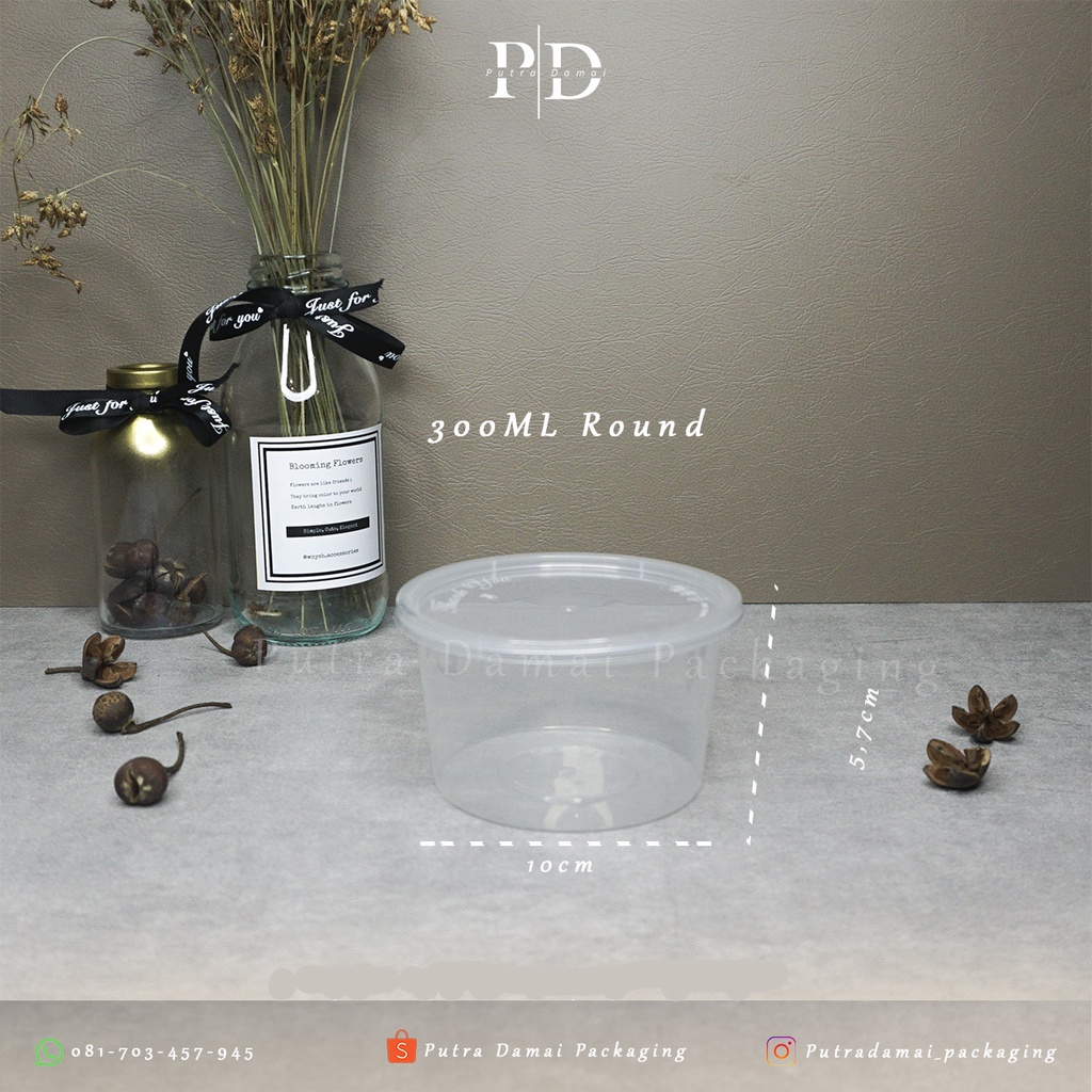 Jual Thinwall Bulat 300 ML food container kotak box makan plastik 300ML ...