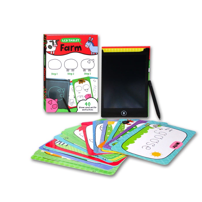 Jual [NPP] Farm LCD Tablet & Flash Cards Box Sets (40 wipe-clean flash ...
