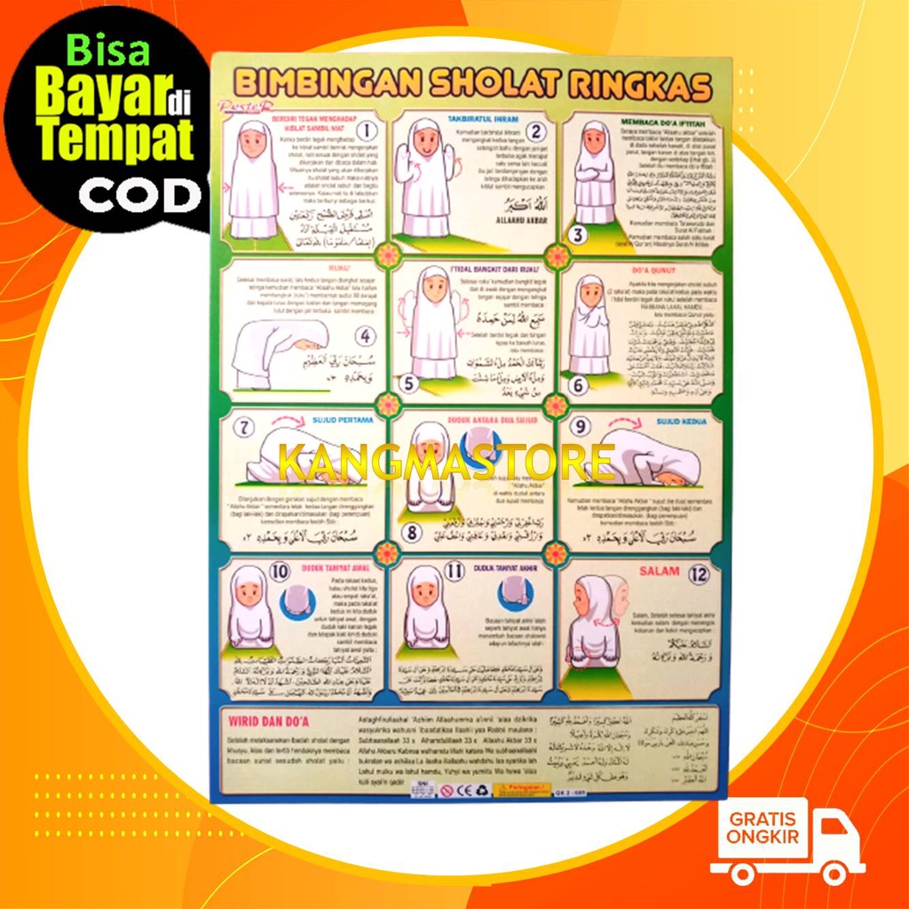 Jual Poster Edukasi Belajar Anak Cara Shalat Solat Anak Perempuan Cewek ...