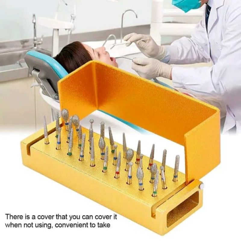 Jual Dental 30 pcs set diamond high speed burs + Box alumunium bur gigi | Shopee Indonesia
