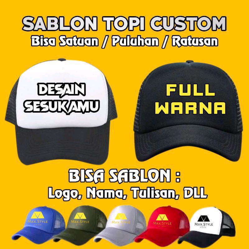 Jual topi custom trucker design sendiri | Shopee Indonesia