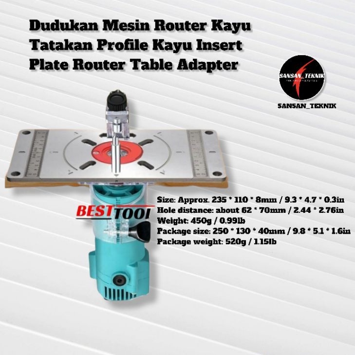 Jual router Plat table insert plate DIY / insert plate dudukan mesin ...