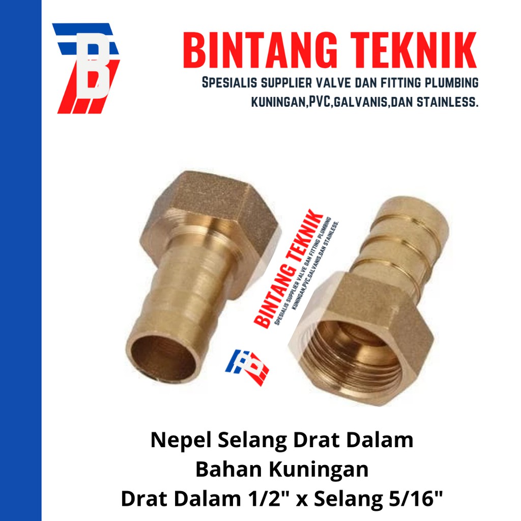Jual Sok Selang / Nepel Selang Drat Dalam 1/2" x Selang 5/16" | Shopee ...