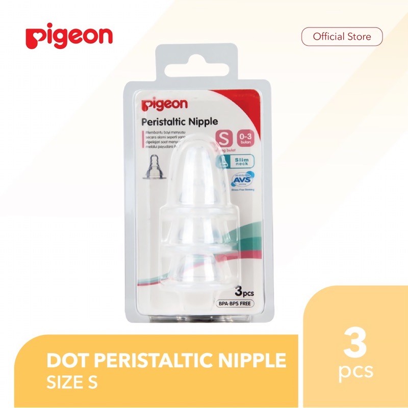 Jual Pigeon Nipple Peristaltic Slim Neck - Isi 3 (Dot Botol Bayi ...