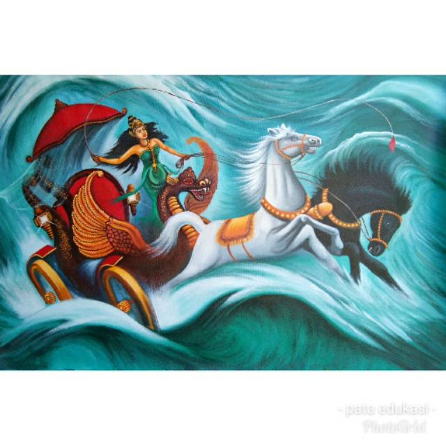 Jual Lukisan Nyi Roro Kidul dan Kereta Kencana 80 x 130 cm | Shopee ...
