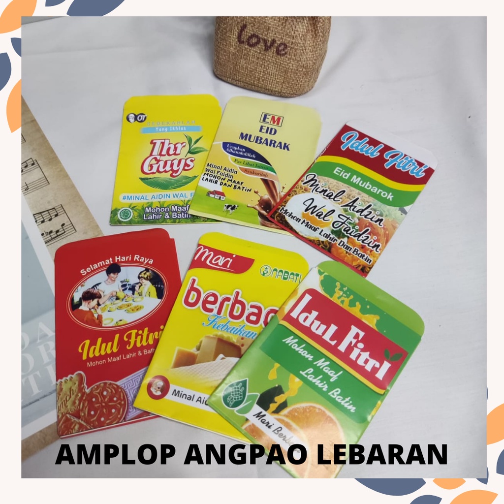 Jual AMPLOP LEBARAN DAPAT 10 PCS ANGPAO SNACK KERTAS THR IDUL FITRI ...