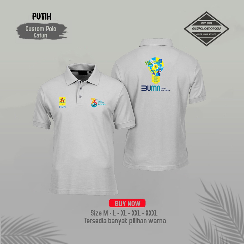 Jual POLO PLN 76 BUMN - POLO PLN HARI LISTRIK NASIONAL 76 TAHUN - PLN ...