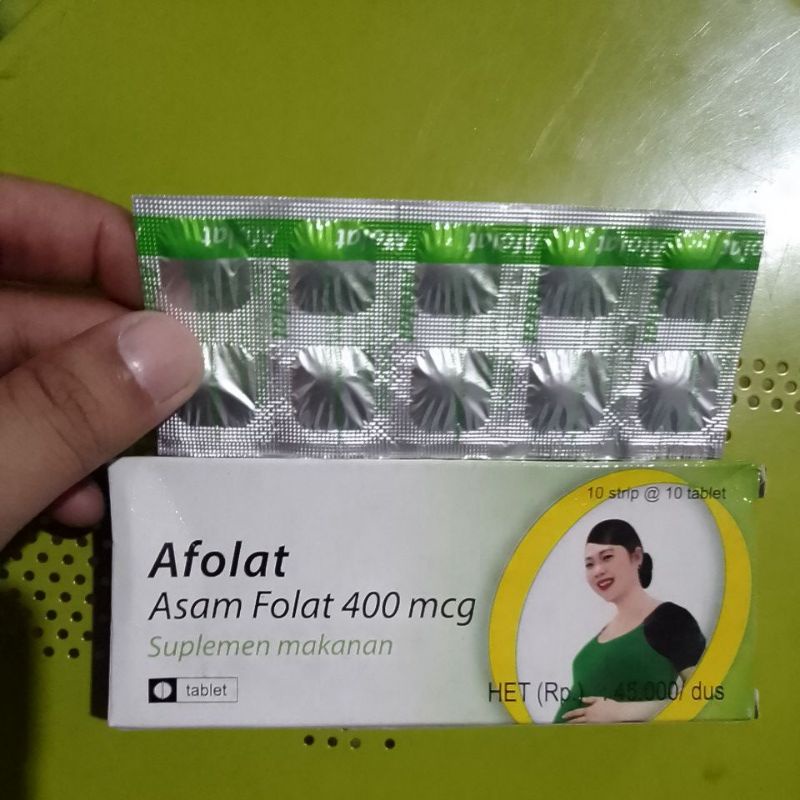 Jual AFOLAT (Asam Folat 400 mcg) Per Strip 10 Tablet | Shopee Indonesia