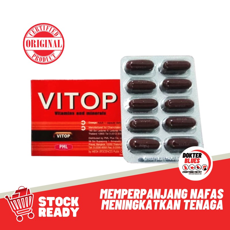 Jual VITOP ORIGINAL Vitamin 10cap Tenaga Ayam Burung Merpati Vitop ...