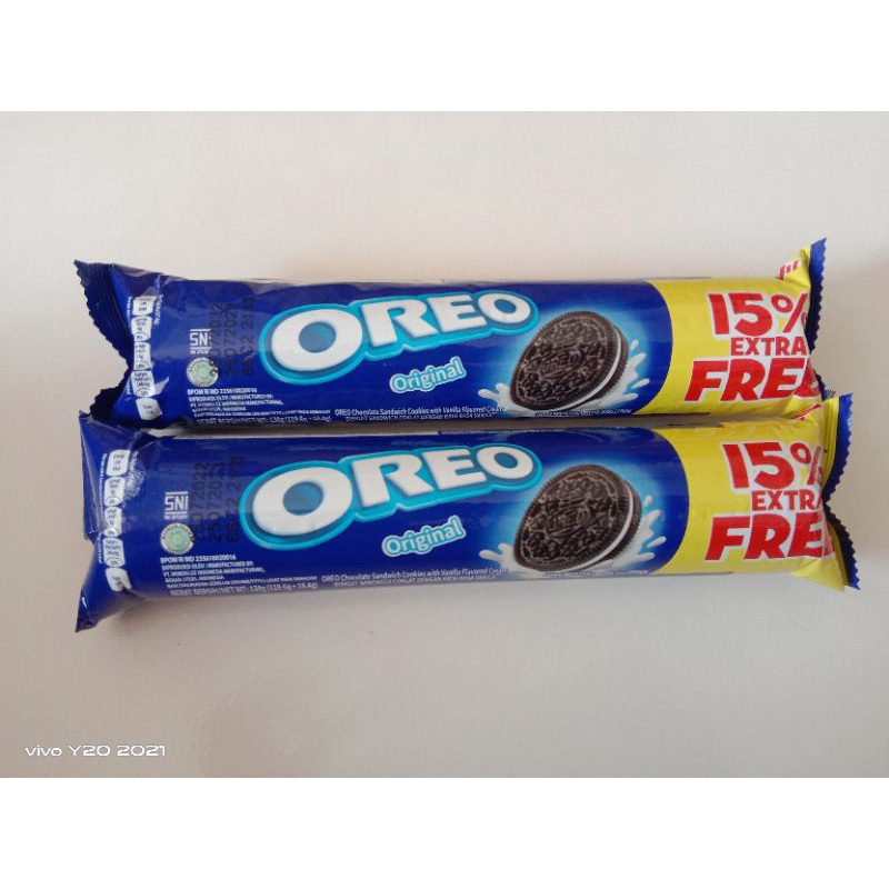 Jual Oreo original / vanila dan cokelat 119.6 gram + 15% extra free ...