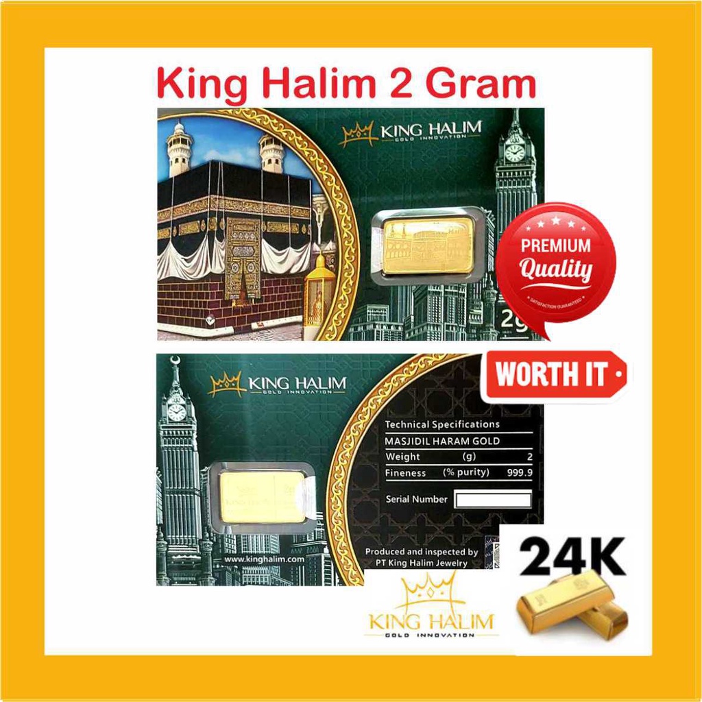 Jual LM Emas Logam Mulia King Halim 2 gram Certieye edisi Kabah Islam ...