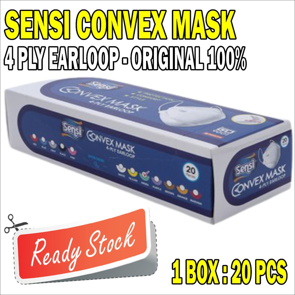 Jual Masker Sensi CONVEX MASK 4 - PLY EARLOOP Original ( 1 BOX Isi : 20 ...