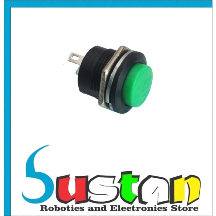 Jual R13-507 2Pin SPST Momentary Green Push Button Switch 125V/6A 250V/3A | Shopee Indonesia