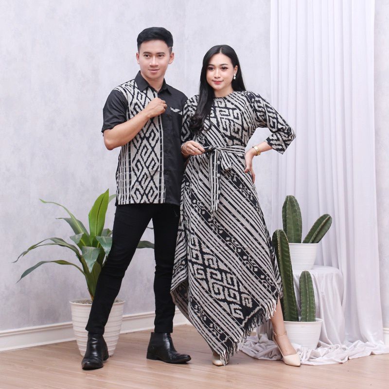 Jual COUPLE RIA RICIS TENUN TORAJA ABU BATIK KAMPUS COUPLE COUPLE TENUN ...