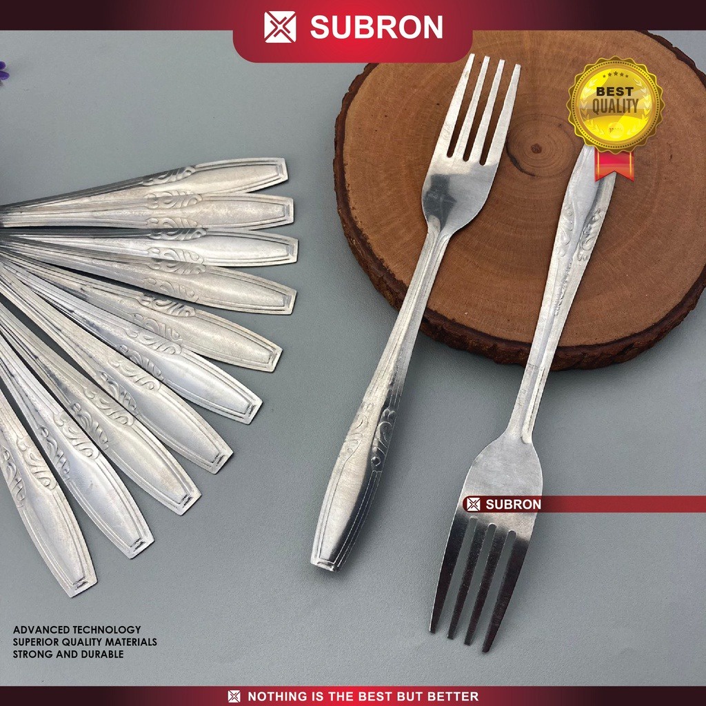 Jual SUBRON SET 12pcs Sendok Garpu Makan Sayur Lauk Stainless Steel ...