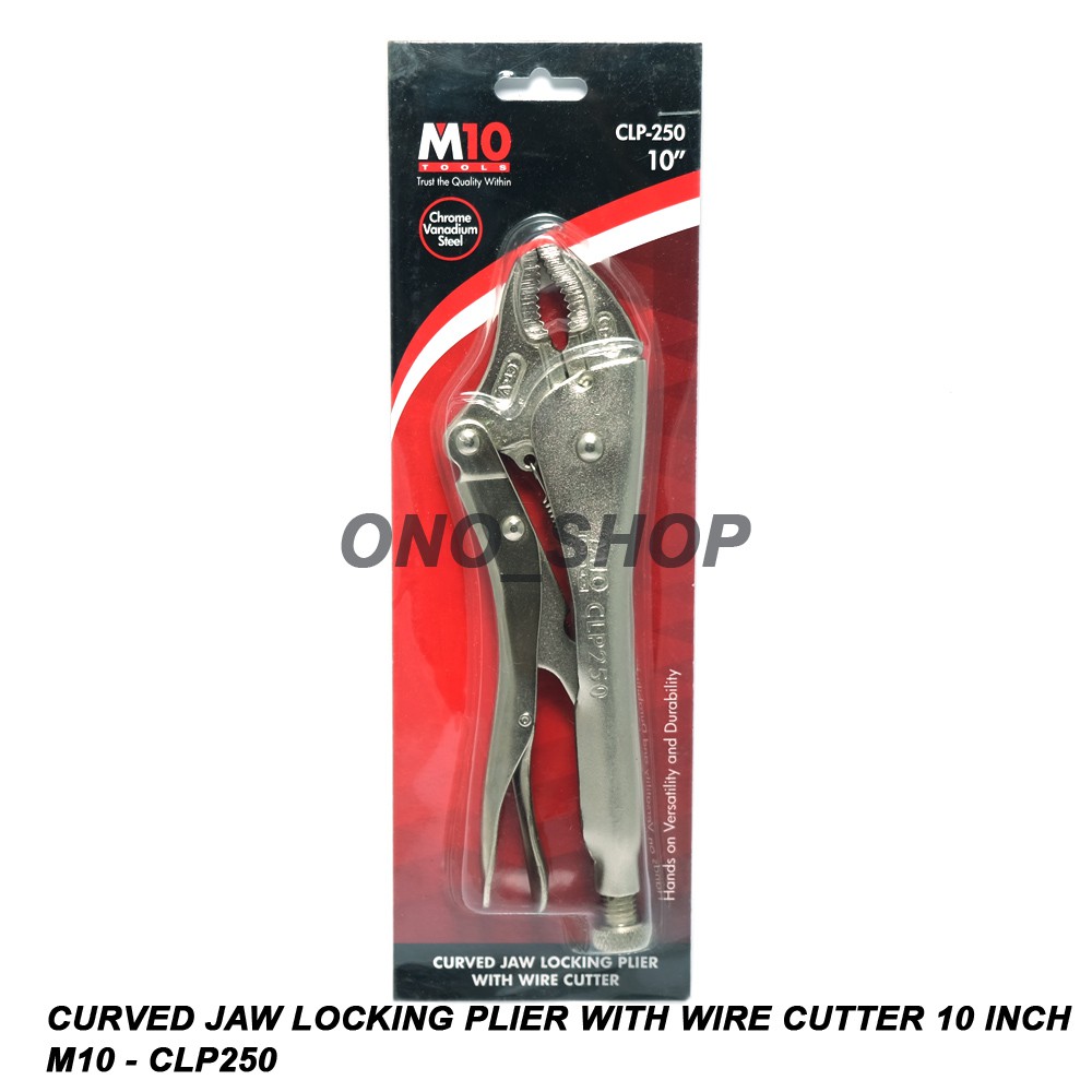Jual Curved Jaw Locking Plier With Wire Cutter 10 Inch M10 - CLP250 ...