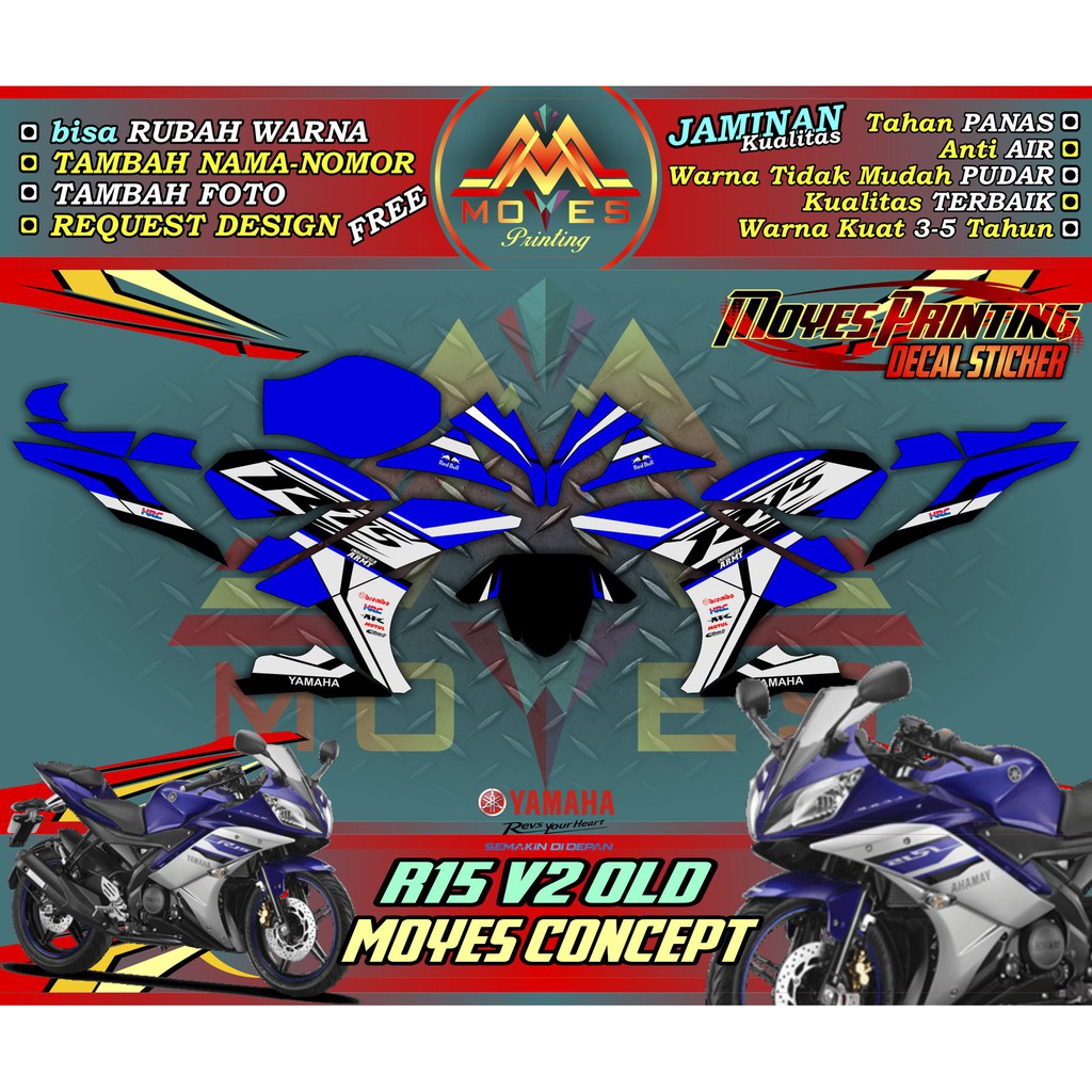 Jual stiker r15 v2 - decal motor r15 - sticker yamaha r15 v2 | Shopee ...
