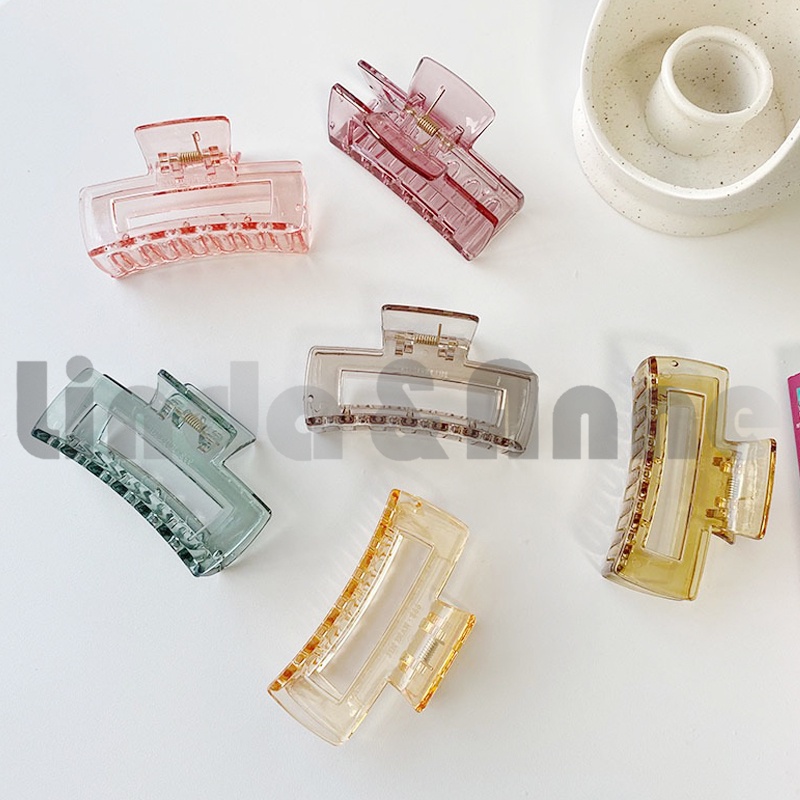 Jual Jepit Rambut Transparan Salon Model Kotak Bolong /Jedai Jepit ...