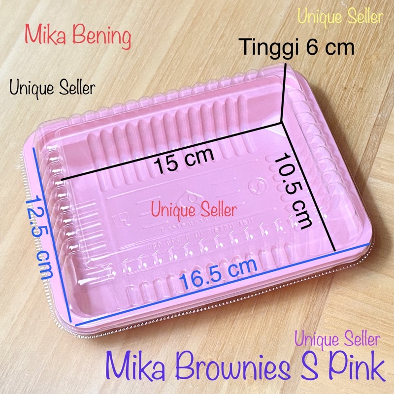 Jual [Isi50] Mika Brownies S Kecil PINK Alas+Tutup / Mika Bento Tanpa ...