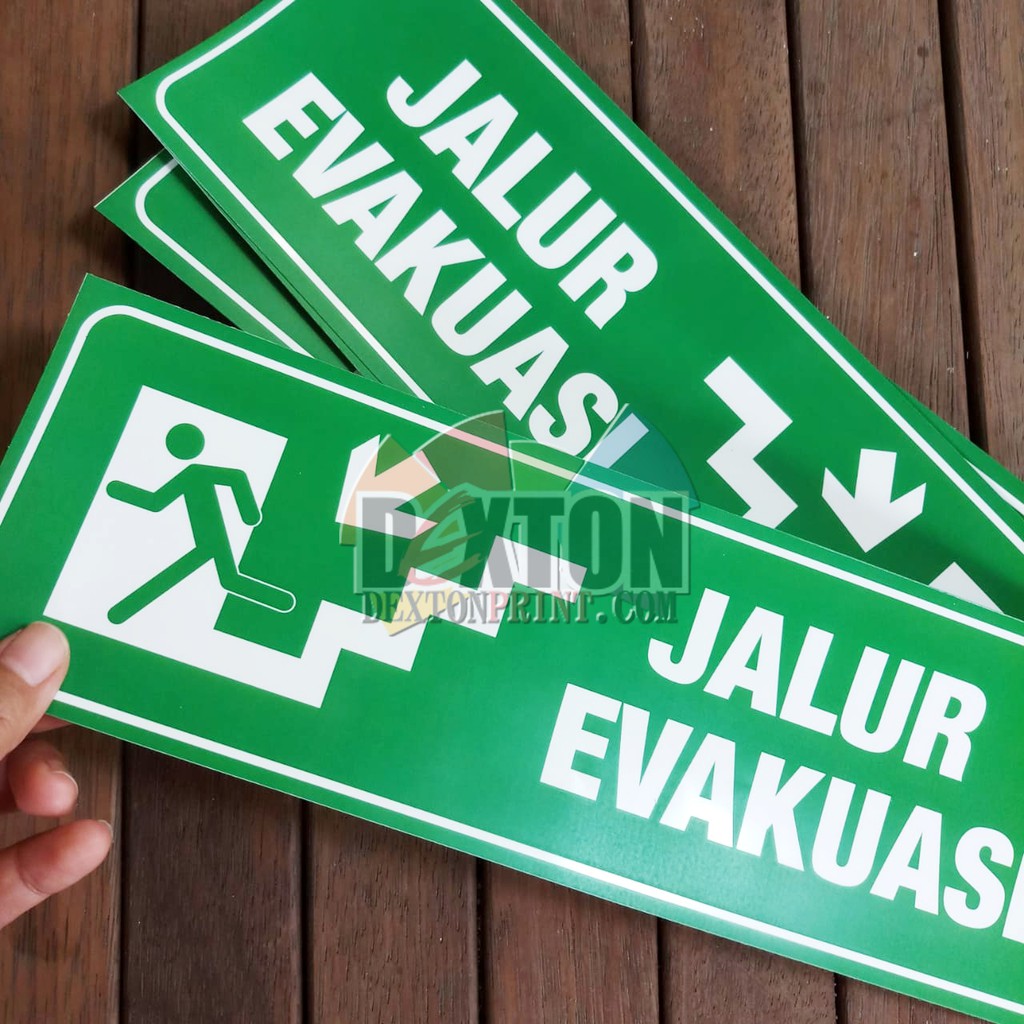 Jual Stiker Sticker Jalur Evakuasi naik turun Tangga kiri kanan Safety | Shopee Indonesia