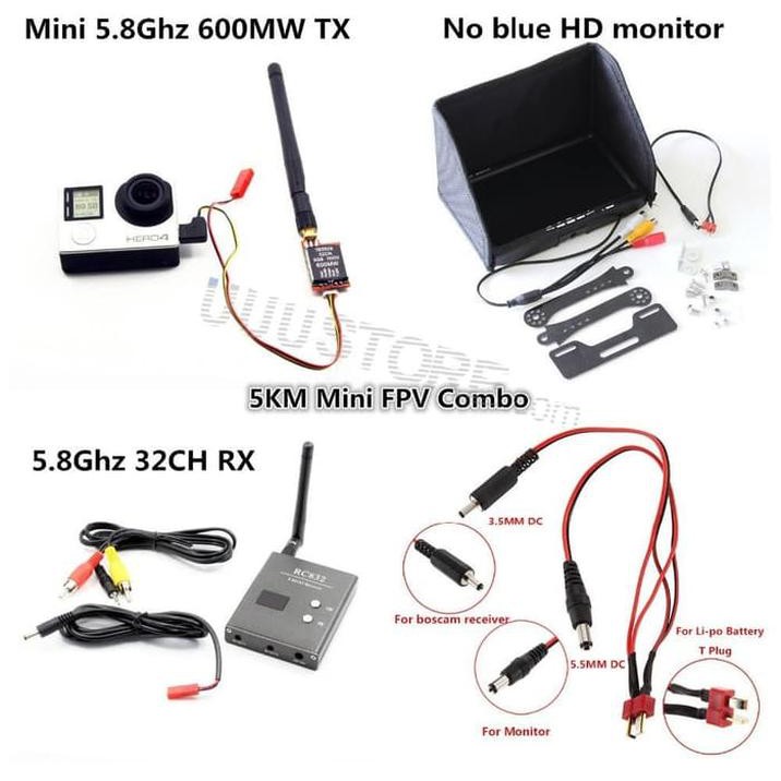Jual Fpv Combo Plus 58ghz 600mw Av 32 Channels Vtx Vrx 7inch Monitor ...