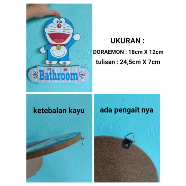 Jual PAJANGAN KAYU DORAEMON/PAJANGAN PINTU DORAEMON/PAJANGAN PINTU WC ...