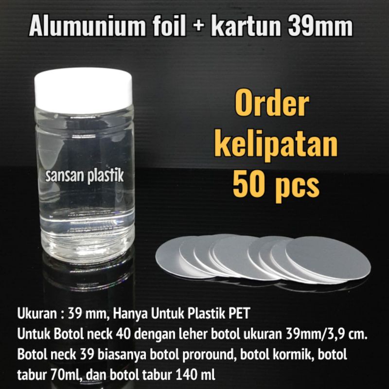 Jual Seal Alumunium Foil 39 mm + Cartoon / Seal Induksi Botol PET Neck ...