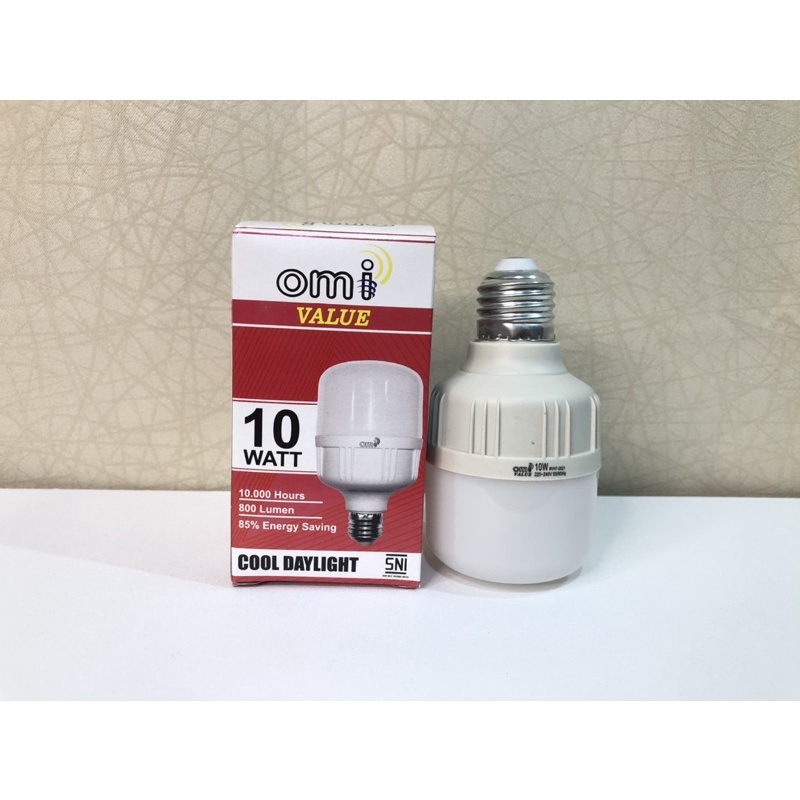 Jual Bola Lampu OMI VALUE LED 10 Watt - Cahaya Putih ( OP-10W ) | Shopee Indonesia