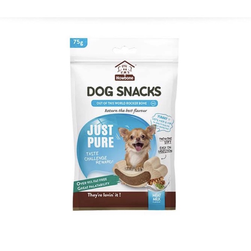 Jual Howbone Just Pure Meat & Milk Flavoured Rocker Bone 75gr | Shopee ...