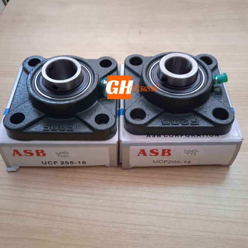 Jual pillow block bearing klaker UCF 205 - 16 as 25,4 mm dan UCF 205 - 14 as 22 mm merk ASB ...