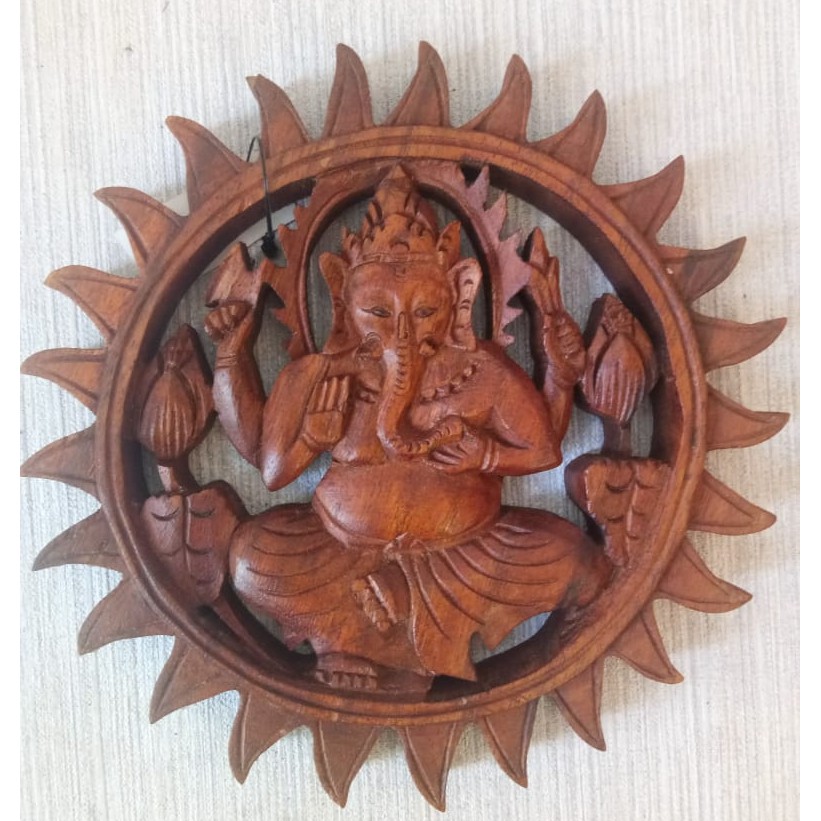 Jual Ukiran Relief Motif Ganesha Matahari/Panel pajangan dinding ...