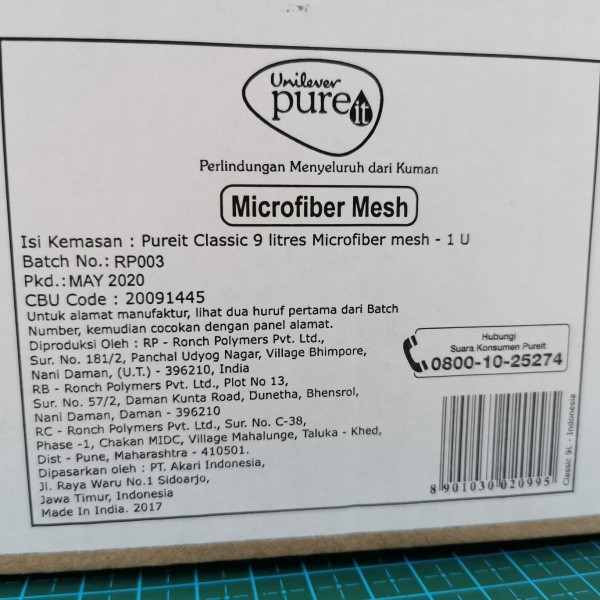 Jual Saringan Filter Pureit Classic 9 liter / pureit classic 23 liter ...