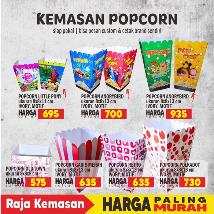 Jual maker-popcorn- dus popcorn, kemasan popcorn, tempat popcorn ...