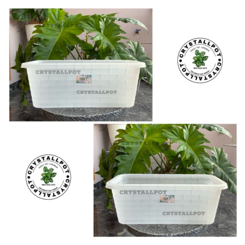 Jual pot bunga tanaman panjang motif bata RTG 01 BENING TRANSPARAN 37cm ...
