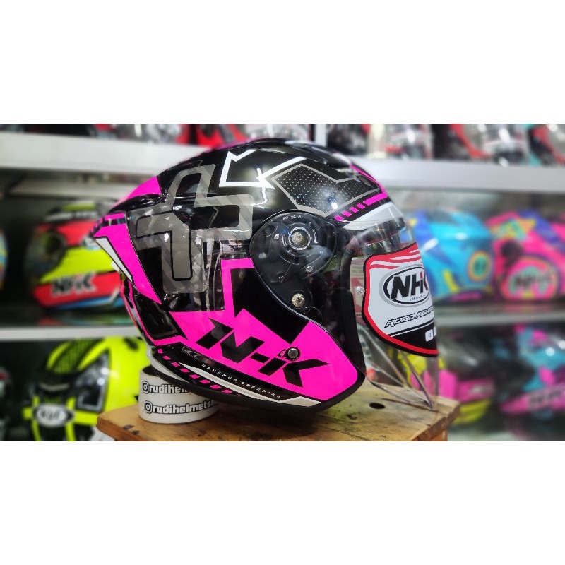 Jual helm nhk s1 gp pro revenge speed black pink | Shopee Indonesia