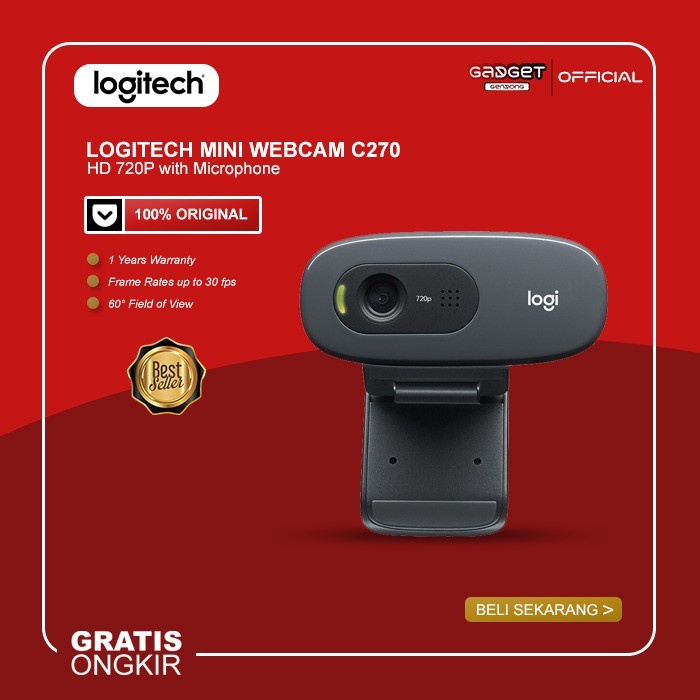 Jual Logitech C270 HD Webcam with Microphone | Shopee Indonesia