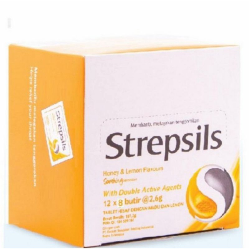 Jual STREPSILS HONEY & LEMON FLAVORS - PER BOX (12 sachet @ 8 butir ...