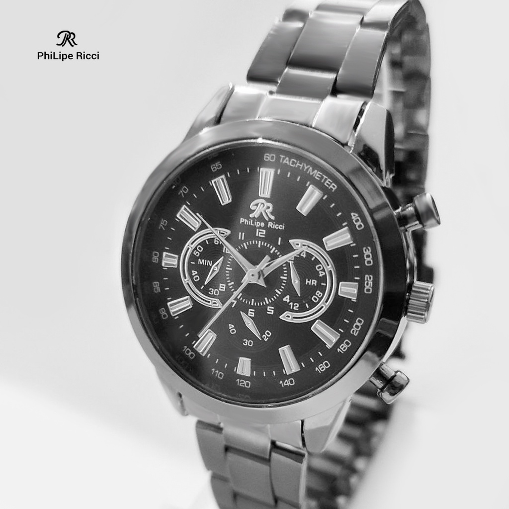 Jual PhiLipe Ricci Jam Tangan Pria Original Besi Tali Rantai Analog ...