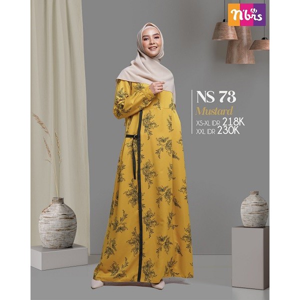 Jual GAMIS MUSLIMAH NIBRAS NS 073 MUSTARD | Shopee Indonesia