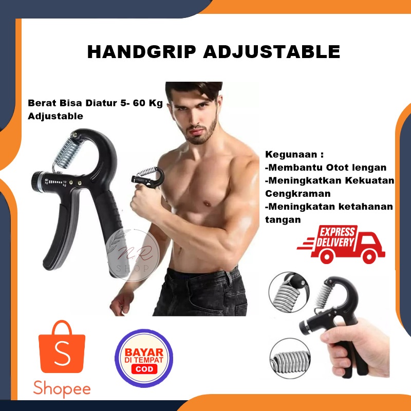 Jual HAND GRIP/HANDGRIP ADJUSTABLE 5-60 KG ALAT LATIHAN OTOT/PENGUAT ...