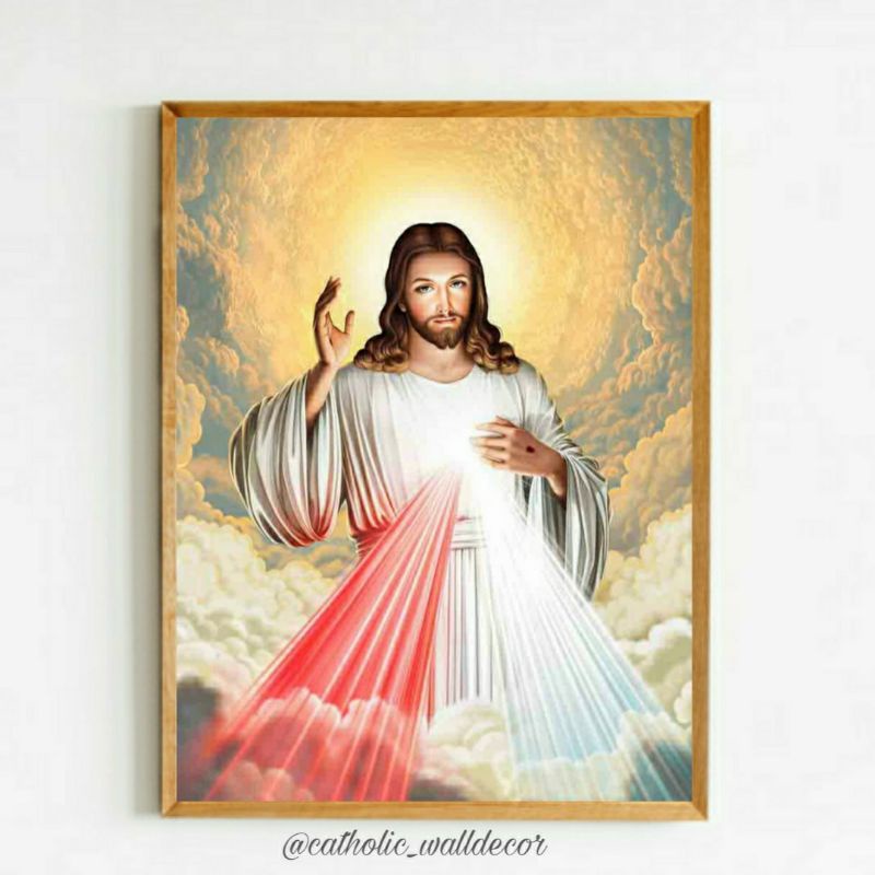 Jual Hiasan dinding Kristen Katolik gambar Tuhan Yesus Kerahiman Ilahi ...