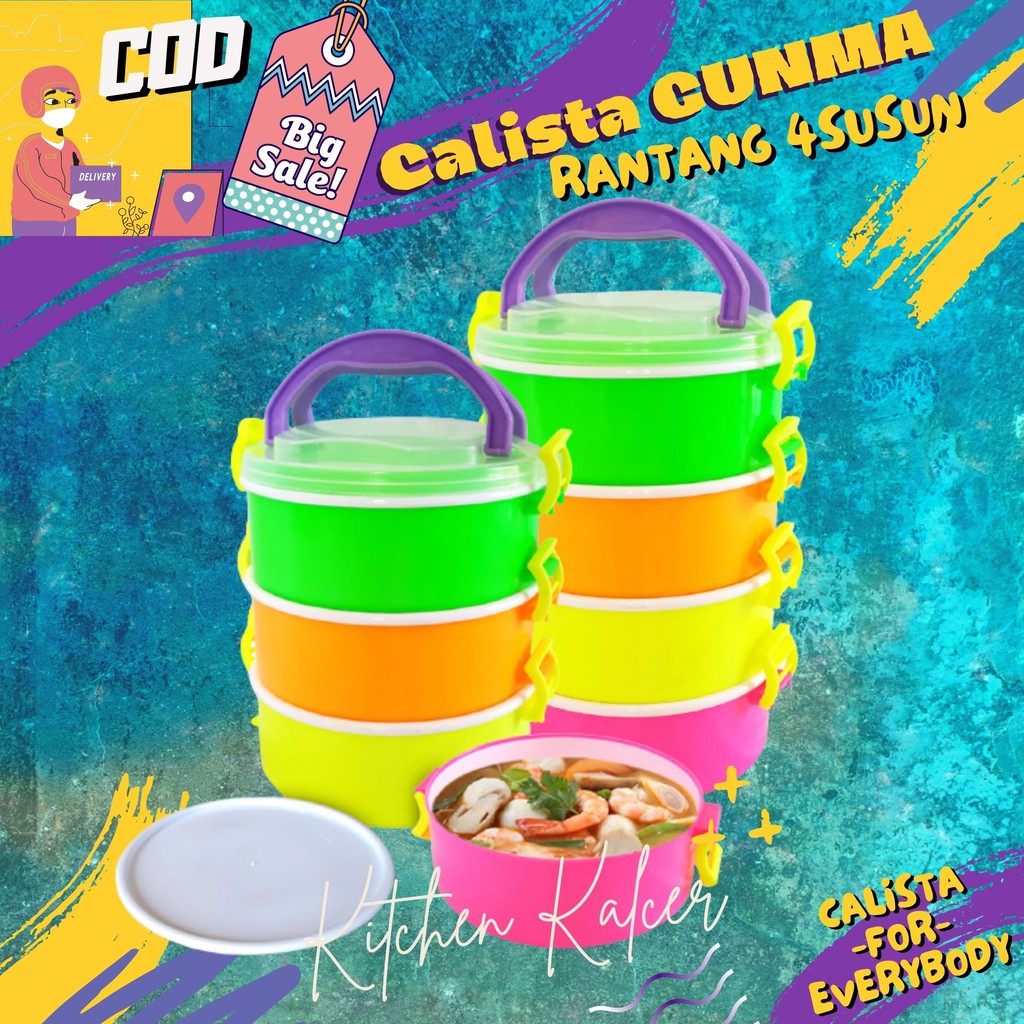 Jual RANTANG PREMIUM CALISTA GUNMA SET 4 SUSUN RANTANG BEKAL MAKANAN 4 ...