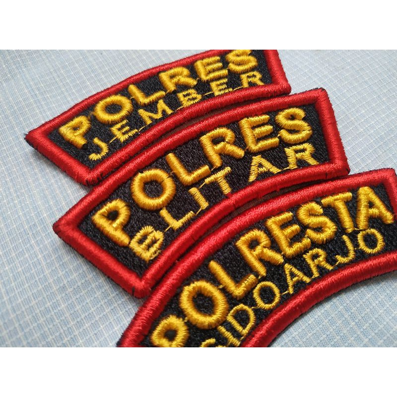 Jual BORDIRDEWE - BORDIR TIMBUL POLRI TULISAN POLRES (request nama ...