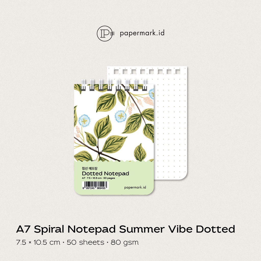 Jual Papermark - A7 Spiral Notepad Summer Vibe Dotted | Shopee Indonesia