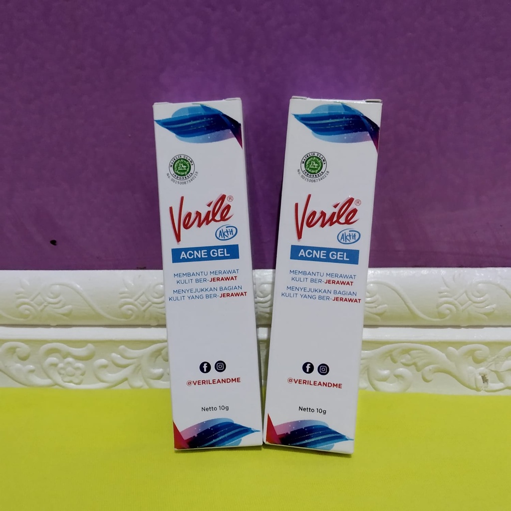 Jual Verile Acne Gel Aktif 10gr Merawat Kulit Berjerawat | Shopee Indonesia