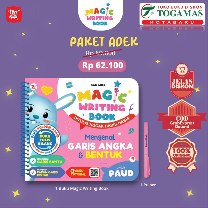 Jual Magic Writing Book : Mengenal Huruf Besar & Kosakata / Mengenal ...