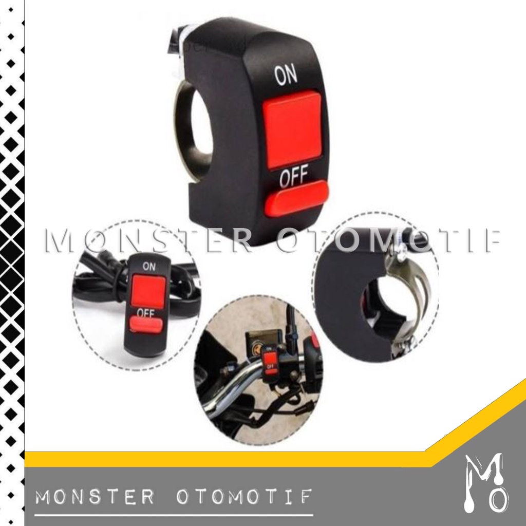 Jual Saklar Switch On OFF Tombol STANG MOTOR LED Lampu Motor | Shopee ...
